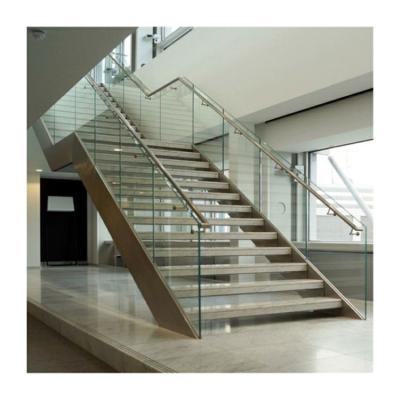 Cina Hotel l shape straight stairs solid wooden step staircase in vendita
