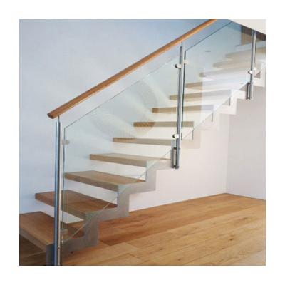 Cina Fashion design indoor glass straight attic stairs carpet wood box tread staircase in vendita
