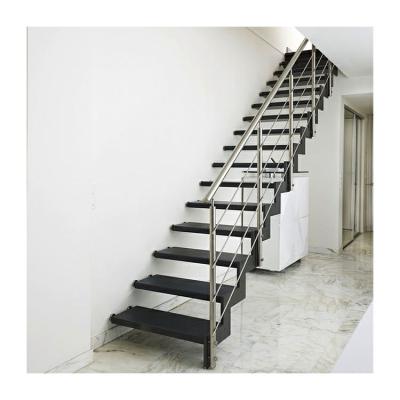 Cina Discount Floating straight stairs wood treads staircase in vendita