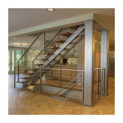 Cina Quality service easy clean long straight stairs how to build wood staircase in vendita