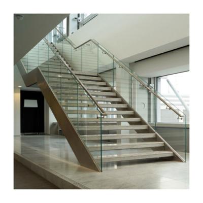 Cina General direct sales double stringers straight stairs l-shaped wood staircase in vendita