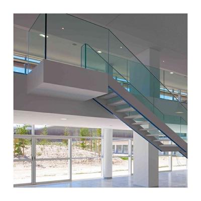 中国 General direct sales double stringers straight stairs l-shaped wood staircase 販売のため