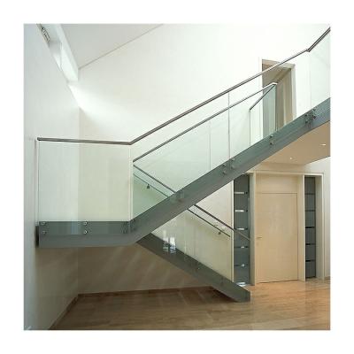 Cina Customized top quality high standard straight stairs steel wood step staircase in vendita
