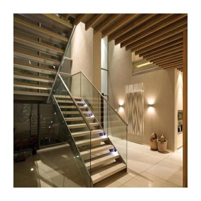 Cina Practical design prefabricated straight stairs wooden steps staircase in vendita