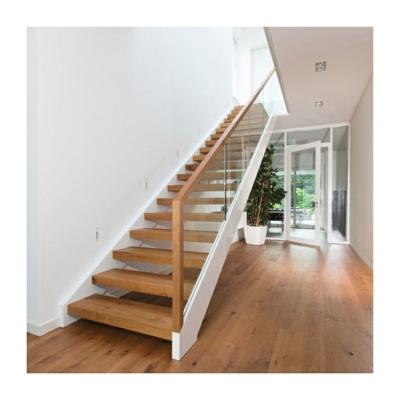 Cina Practical design prefabricated straight stairs wooden steps staircase in vendita