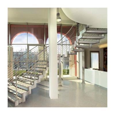 Cina Professional customized construction straight stairs carpet wood box tread staircase in vendita