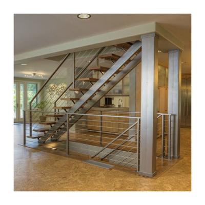 Cina Competitive price time-proof straight stairs how to build wood staircase in vendita