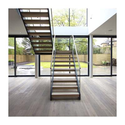 Cina Bright color serviceable straight stairs wood tread staircase in vendita