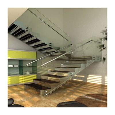 Cina Latest fashion interior straight stair steel wood step staircase in vendita