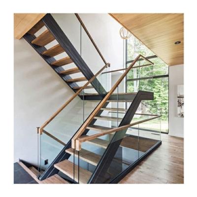 Cina Bright color l shaped deck stairs colorful wooden tread staircase in vendita