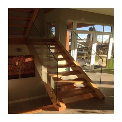 Cina Building decorated movable straight stairs high quality wood tread staircase in vendita