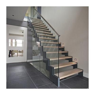 Cina Building decorated movable straight stairs high quality wood tread staircase in vendita