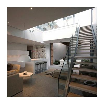 Cina Condominium wire railing straight stairs wood box step staircase in vendita