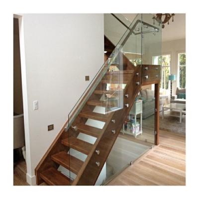 Cina Condominium wire railing straight stairs wood box step staircase in vendita