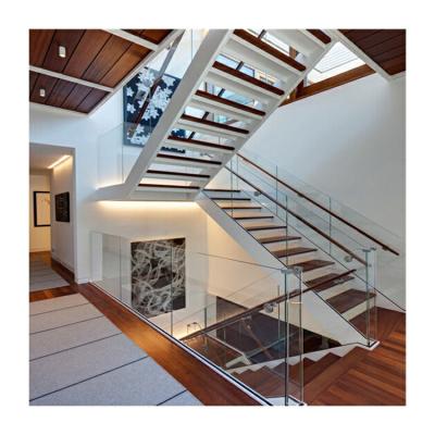 Cina New promotion modern housing straight stair wood box tread staircase in vendita