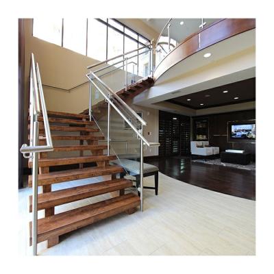 Cina Wholesale agent country style straight stair tinted wooden step staircase in vendita