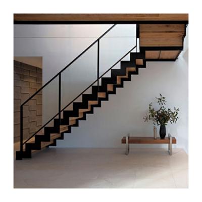 中国 Project diy straight stair dull color solid wood tread staircase 販売のため