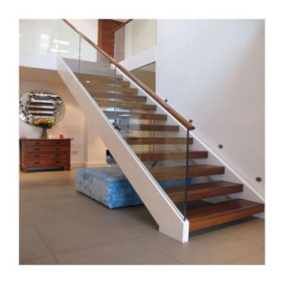 Cina Creative design double plate straight Stairs wooden box tread staircase in vendita