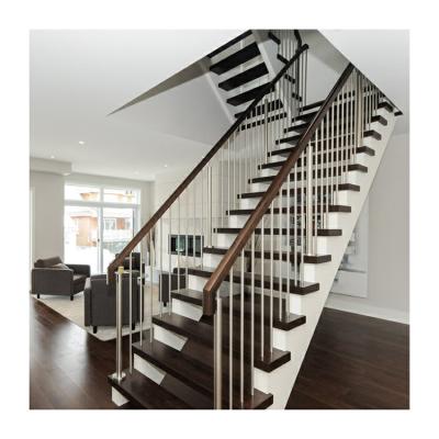 中国 Household individual glass pedal straight stairs carpet wood steps staircase 販売のため