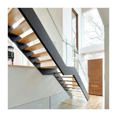中国 Modern l stairs with landing wooden treads stair 販売のため