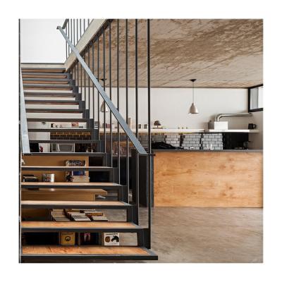 中国 Household individual straight staircase price wood baluster glass handrail for stair 販売のため