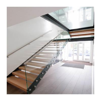 Cina Fashionable interior straight stairs design duplex wood stairs in vendita
