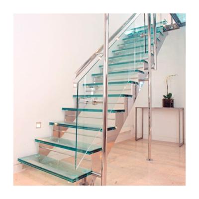 中国 Staircase for small spaces metal glass staircases customized new design straight staircase 販売のため