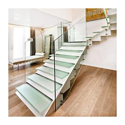 Cina Round bar railing staircase stairs glass railing straight staircase in vendita