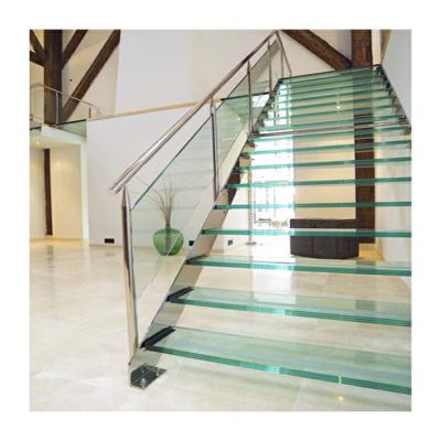 Cina Staircase design system tempered glass staircase price industrial steel straight staircase in vendita