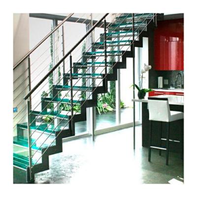 Cina Stairs for small spaces glass handrial stairs design of straight staircase in vendita