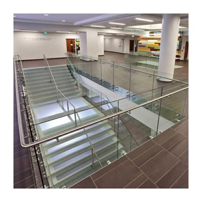 Cina Simple staircase glass stair rail systems construction straight staircase in vendita