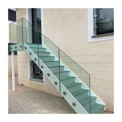 Cina Simple staircase glass stair rail systems construction straight staircase in vendita