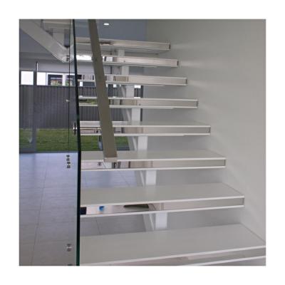 Cina Staircase handrail design glass stair stringer customized straight stairway in vendita