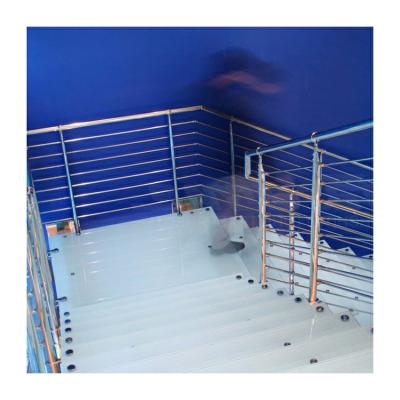 中国 Led staircase glass stair railing pillars crystal straight staircase 販売のため