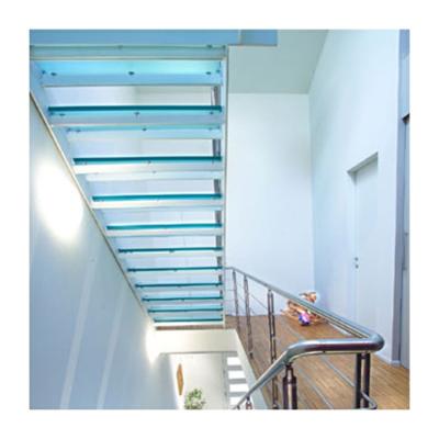 中国 Internal staircases stair glass balustrade straight stairway 販売のため