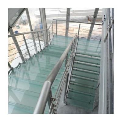 中国 Cheap staircase tempered glass rails stairs design residentail straight staircase 販売のため