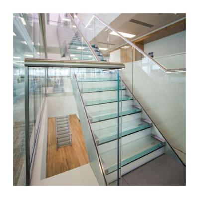 Cina Modular staircase glass stair railing prices steel stringer straight staircase in vendita