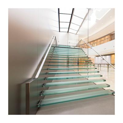 Cina Stair stringer glass staircase used ss railing straight staircase in vendita