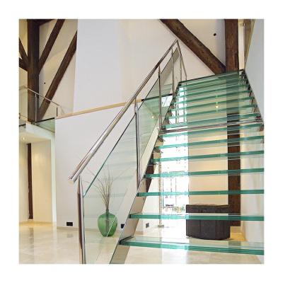 Cina Cable staircase glass stair risers interior straight staircase in vendita