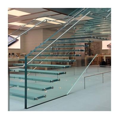 Cina Decorate staircase laminated glass glass stairs exellent packing straight staircase in vendita