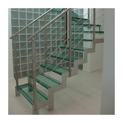 Cina Staircase kits system stairs glass balusters wholesale excellent quality straight staircase in vendita