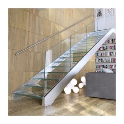 Cina Staircase manufacturers indoor non slip glass stair excellent design straight staircase in vendita