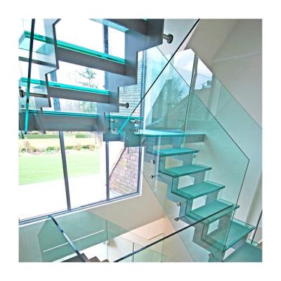 Cina Granite stairs design ultra clear glass railing stair china manufacture straight staircase in vendita
