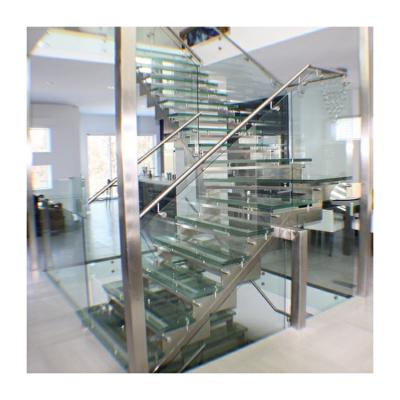 Cina Low cost staircase design glass staircase railings indoor modern straight staircase in vendita