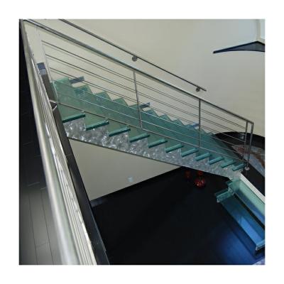 Cina U channel staircase single stringer glass stairs height quality pine straight staircase in vendita