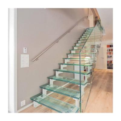 Cina Furniture staircase standoff fixing glass railing glass balustrade straight staircase in vendita