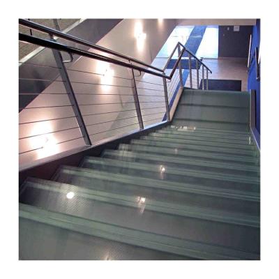Cina Open staircase tempered glass panel stairs build glass straight staircase in vendita