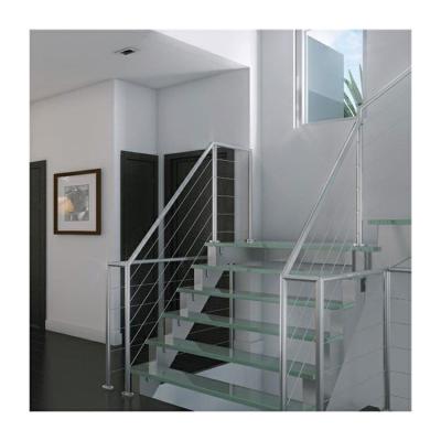 中国 Staircase factory glass stair rails double stringers straight staircase 販売のため