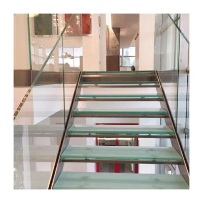 中国 Staircase factory glass stair rails double stringers straight staircase 販売のため