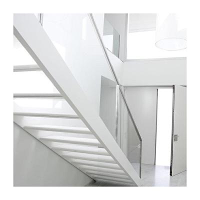 Cina Simple staircase design glass railing staircase design modern indoor led straight staircase in vendita